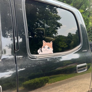 Crying Cat Peeker Vinyl Sticker - Car Window Meme Decal - Etsy