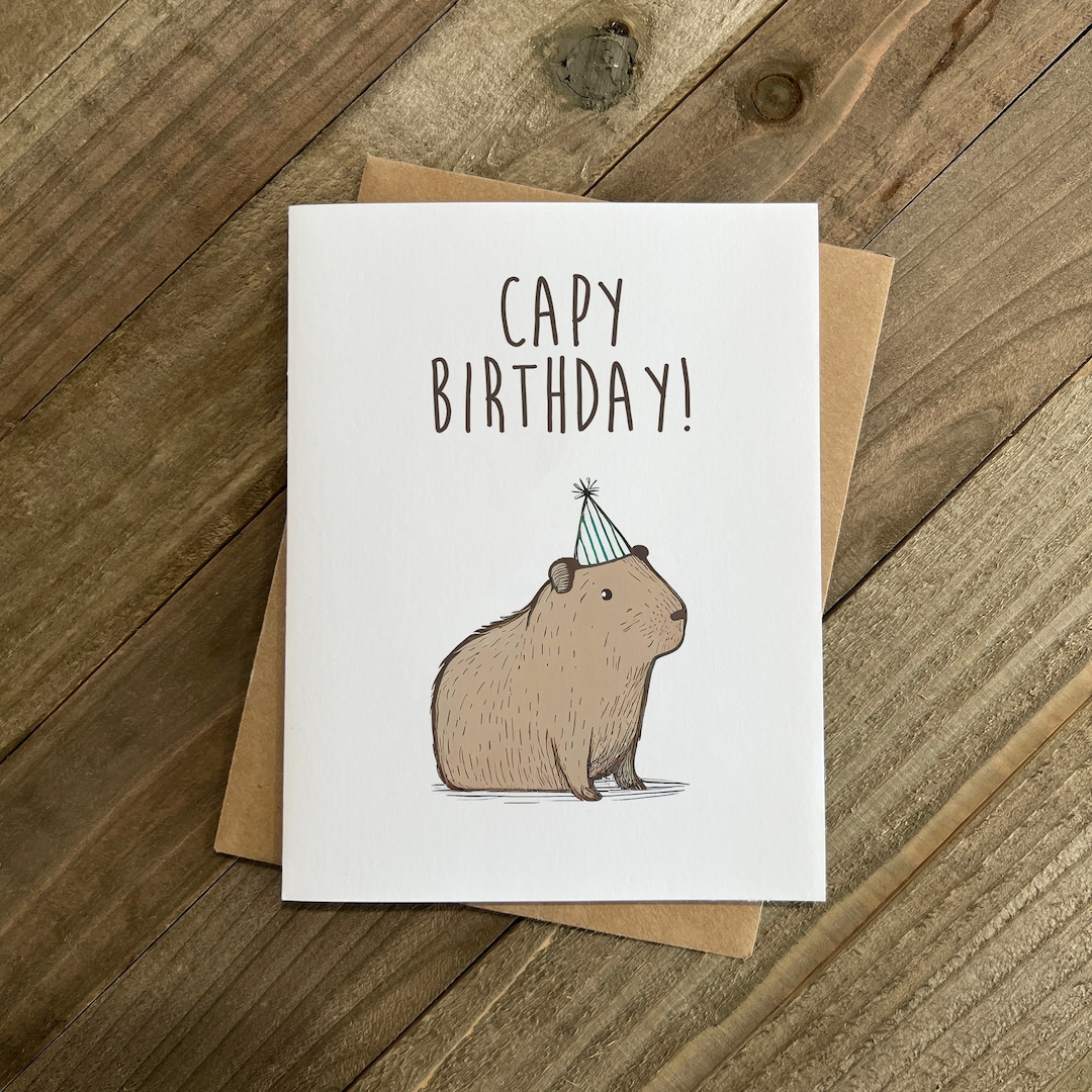Capybara Happy Birthday Card | Birthday Card | | Punny Birthday Card ...