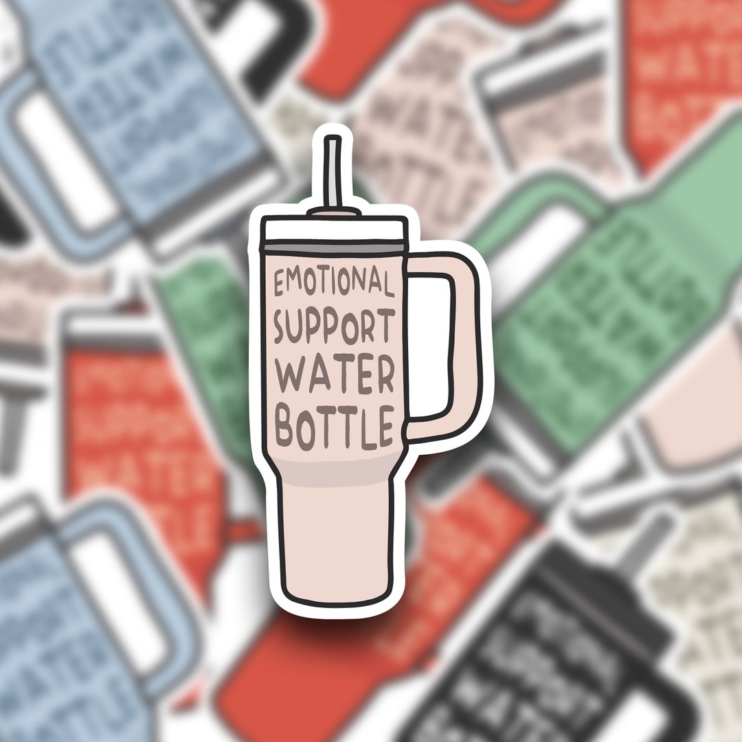 Emotional Support Water Bottle Sticker | Waterproof Vinyl Decal - Etsy