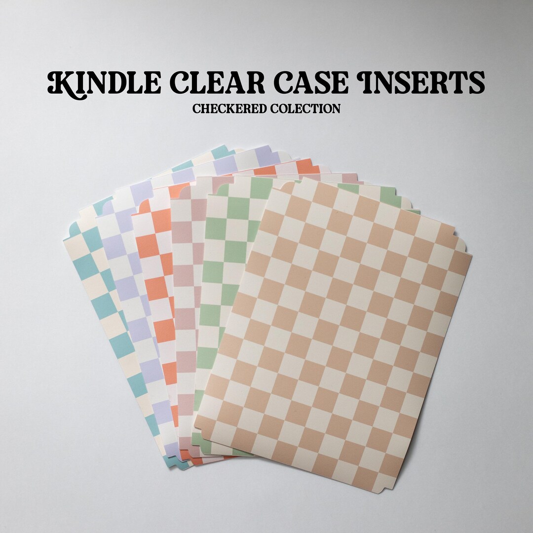 Kindle Insert Checkered Collection | Kindle Clear Case Inserts | Kindle ...