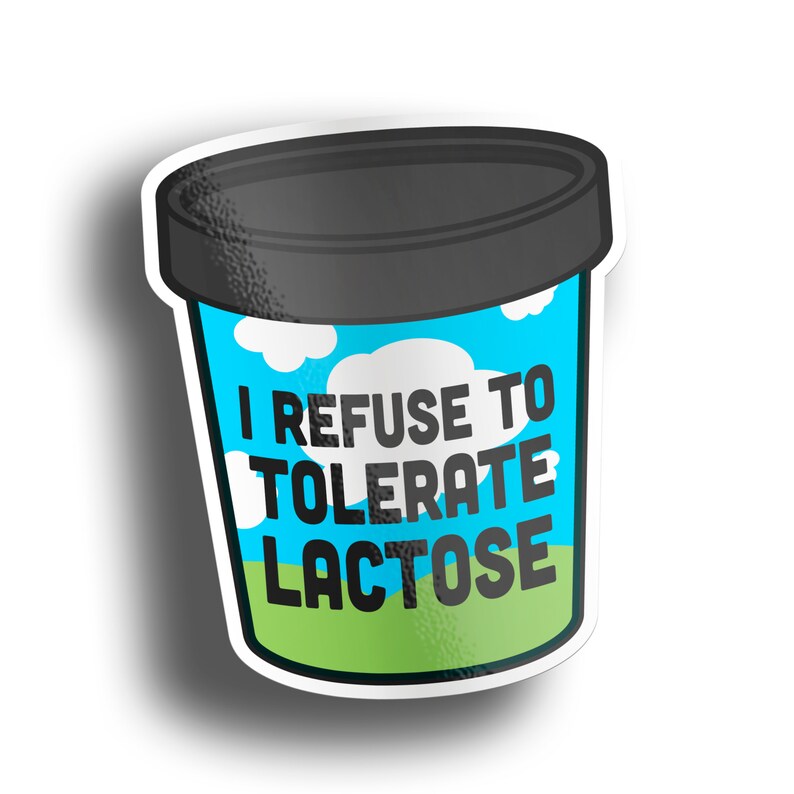 Lactose-free Vinyl Sticker - Funny Meme Decal, Waterproof, Durable - Etsy