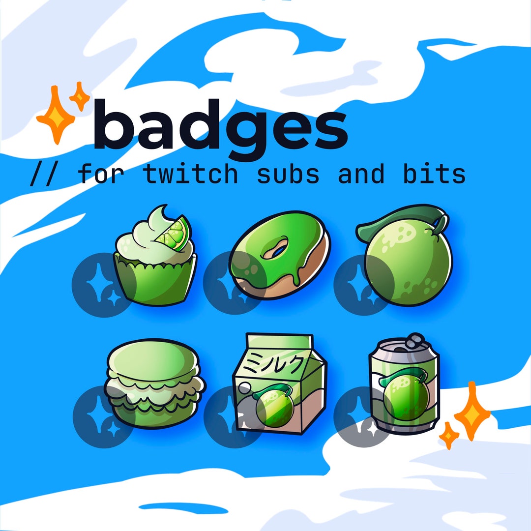 Citrus Green Lime Twitch Sub Badges, Fruit Bit Badges Cute, Cafe Emotes ...
