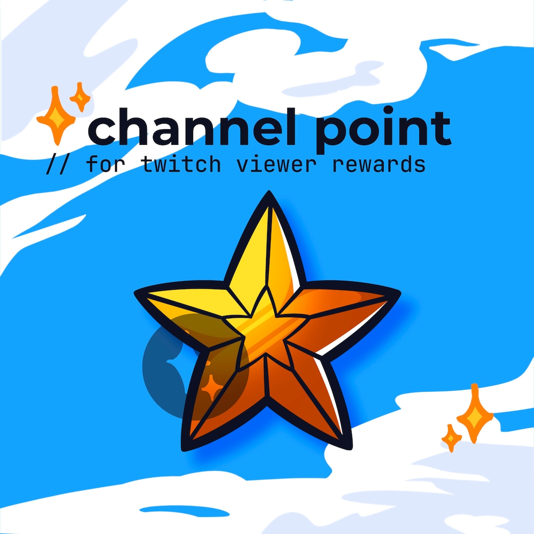 Crystal Star Twitch Channel Point Orange Gem // Kawaii Reward Icon ...