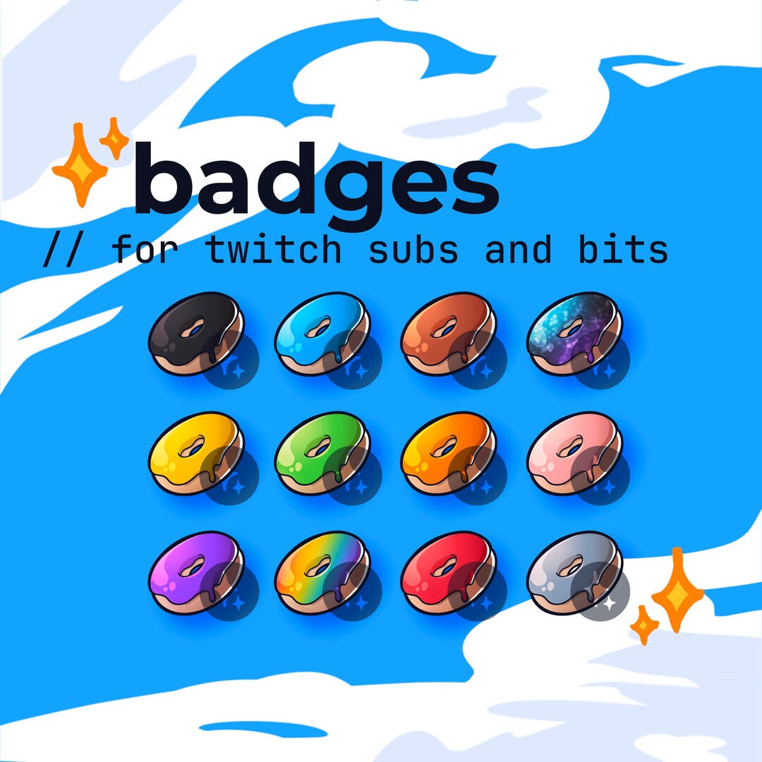 Twitch Sub Badges Chocolate Donut // Cozy Bakery Badges Twitch, Doughnut Badges, Cafe Bit Badges ...