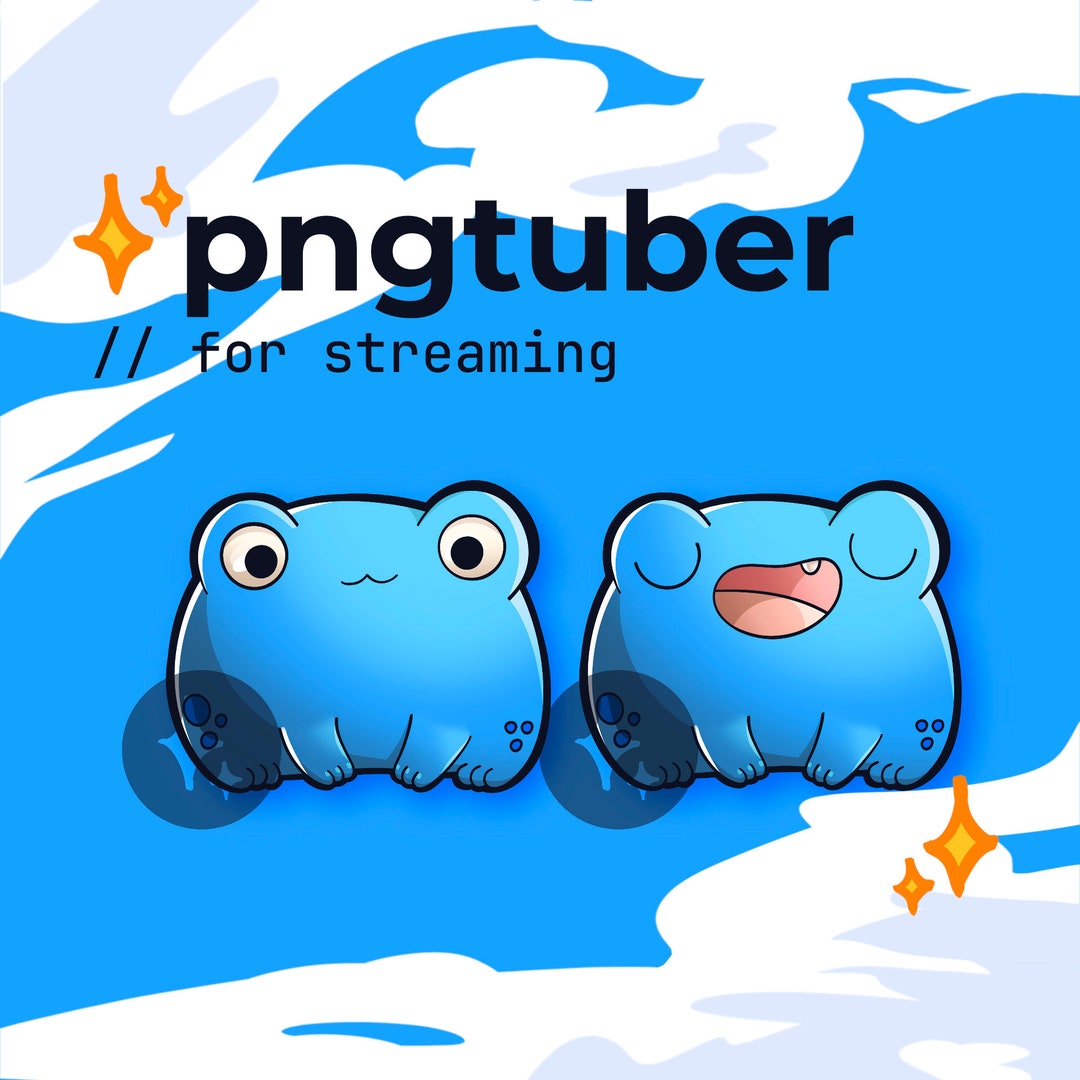 Pngtuber Blue Frog // Twitch Vtuber, Youtube Streaming, Furry Friends ...