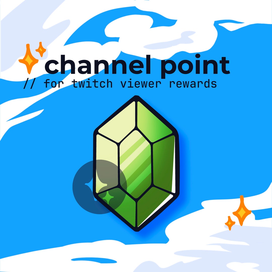 Twitch Channel Point Emerald Crystal Gem // Kawaii Reward Icon, Green ...