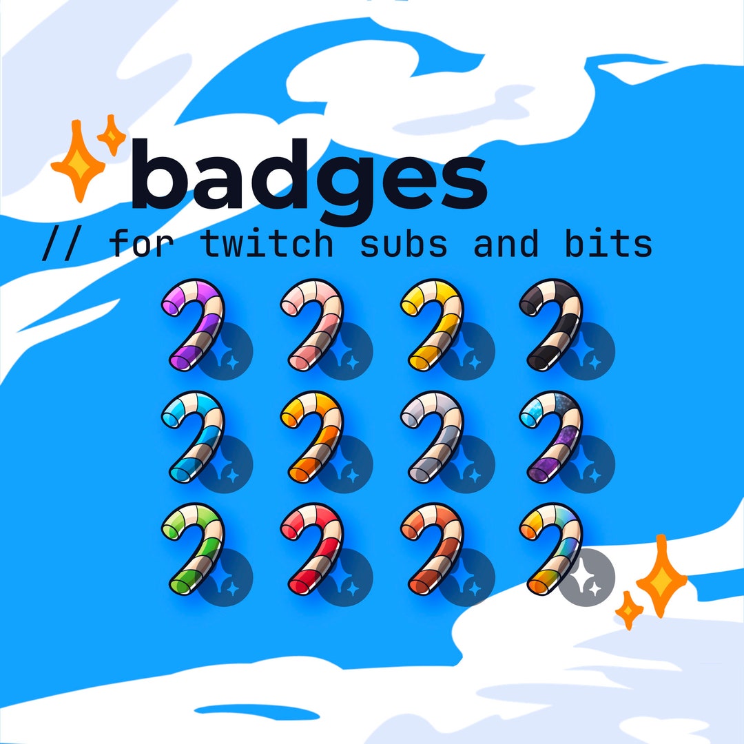 Twitch Sub Badges Candy Cane Bundle // Cute Holiday Sweets Sub Badges ...