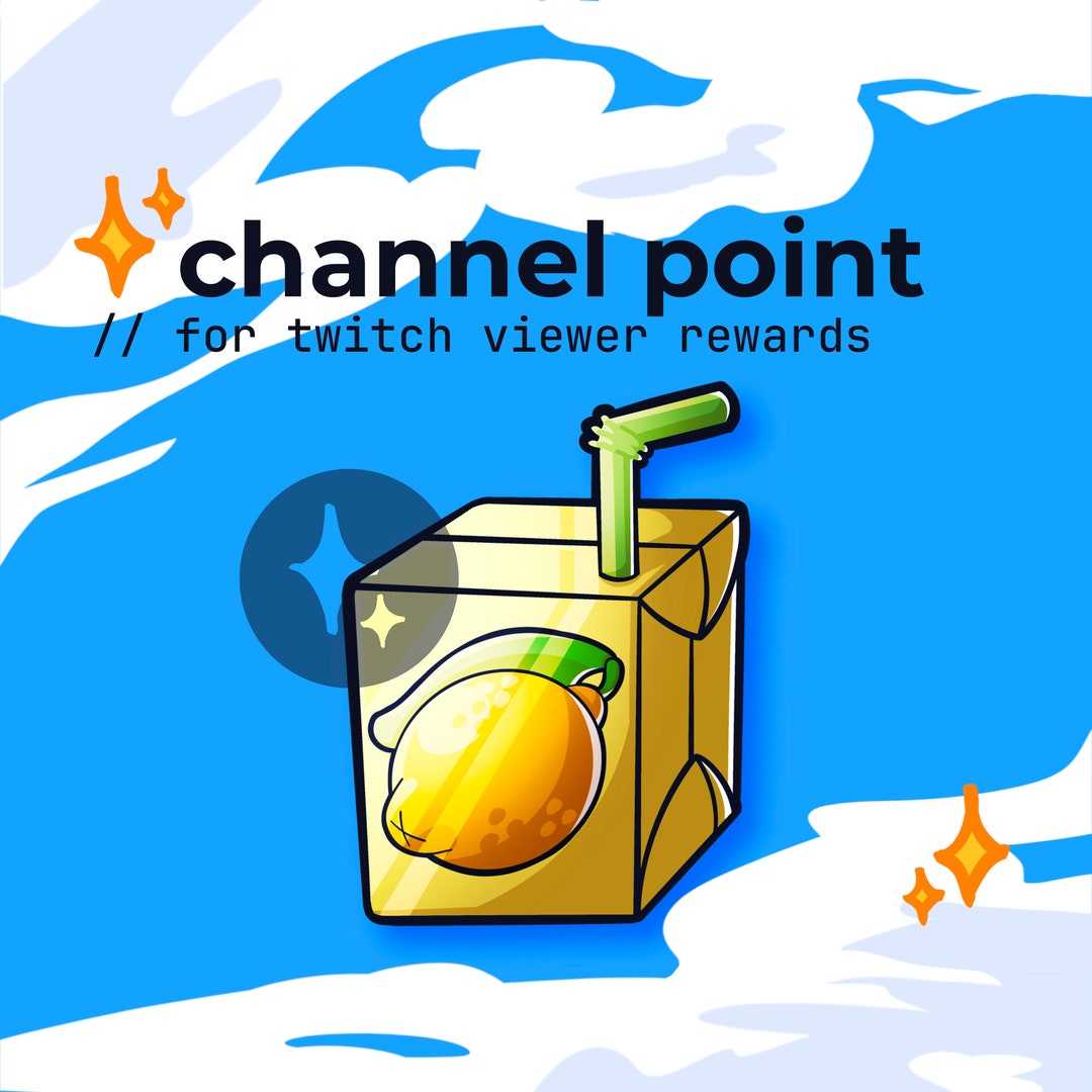 Lemonade Lemon Juice Box Twitch Channel Point // Kawaii Hydrate Emote, Fruit Drink Emoji, Milk ...