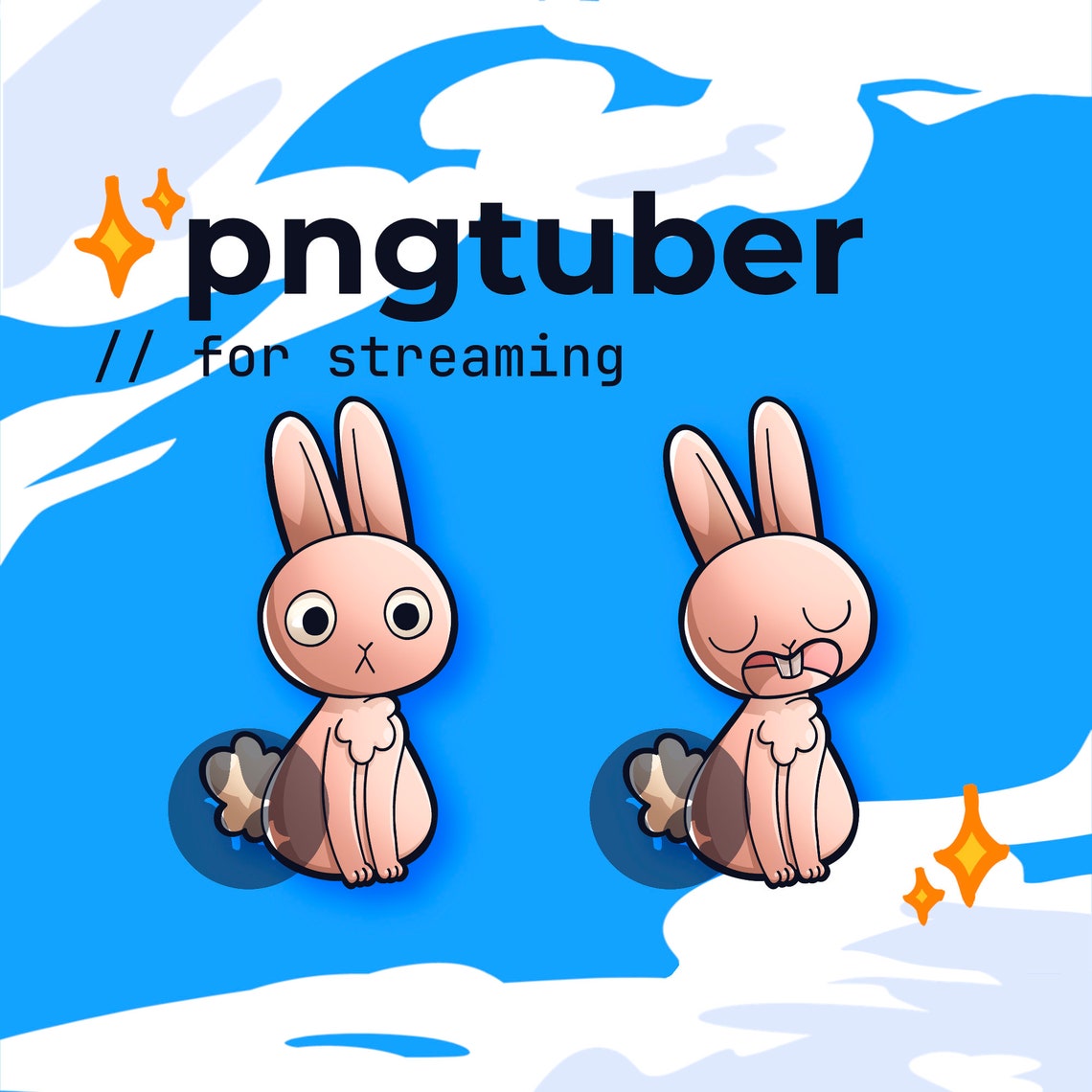 Pngtuber Pink Bunny // Twitch Vtuber Youtube Streaming Furry - Etsy