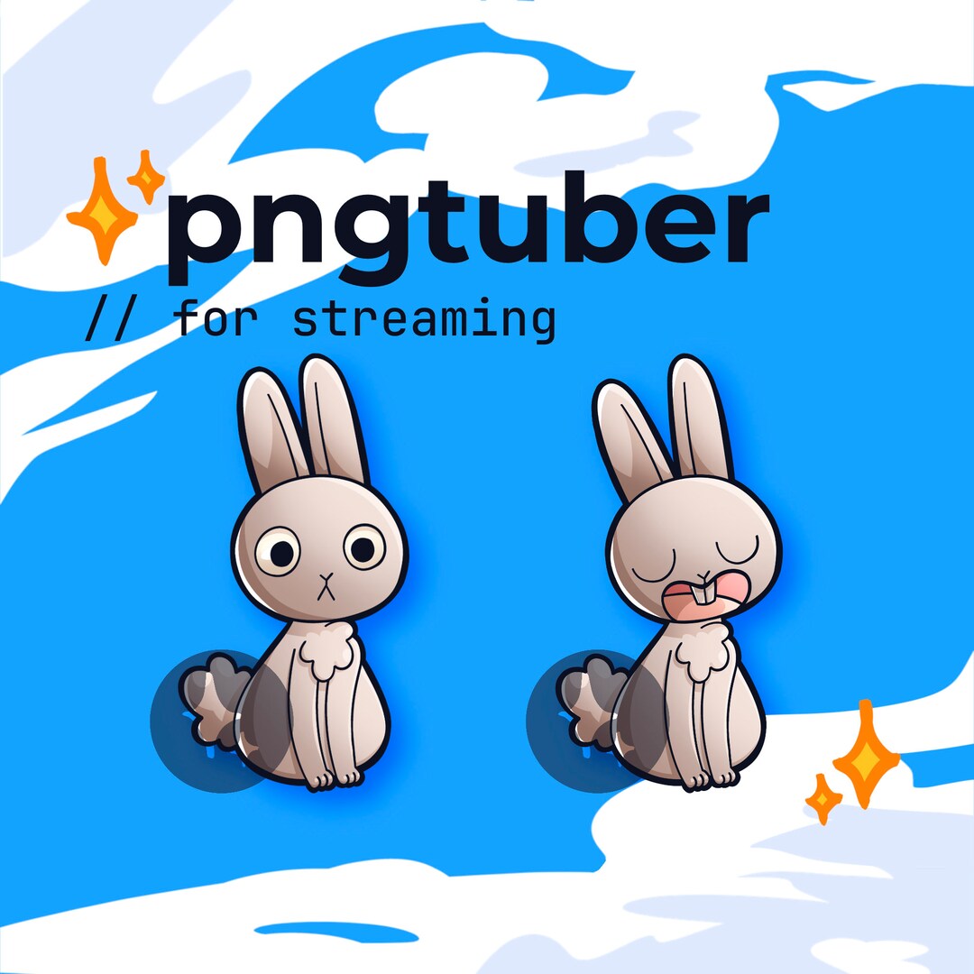 Pngtuber White Bunny // Twitch Vtuber, Youtube Streaming, Furry Friends ...