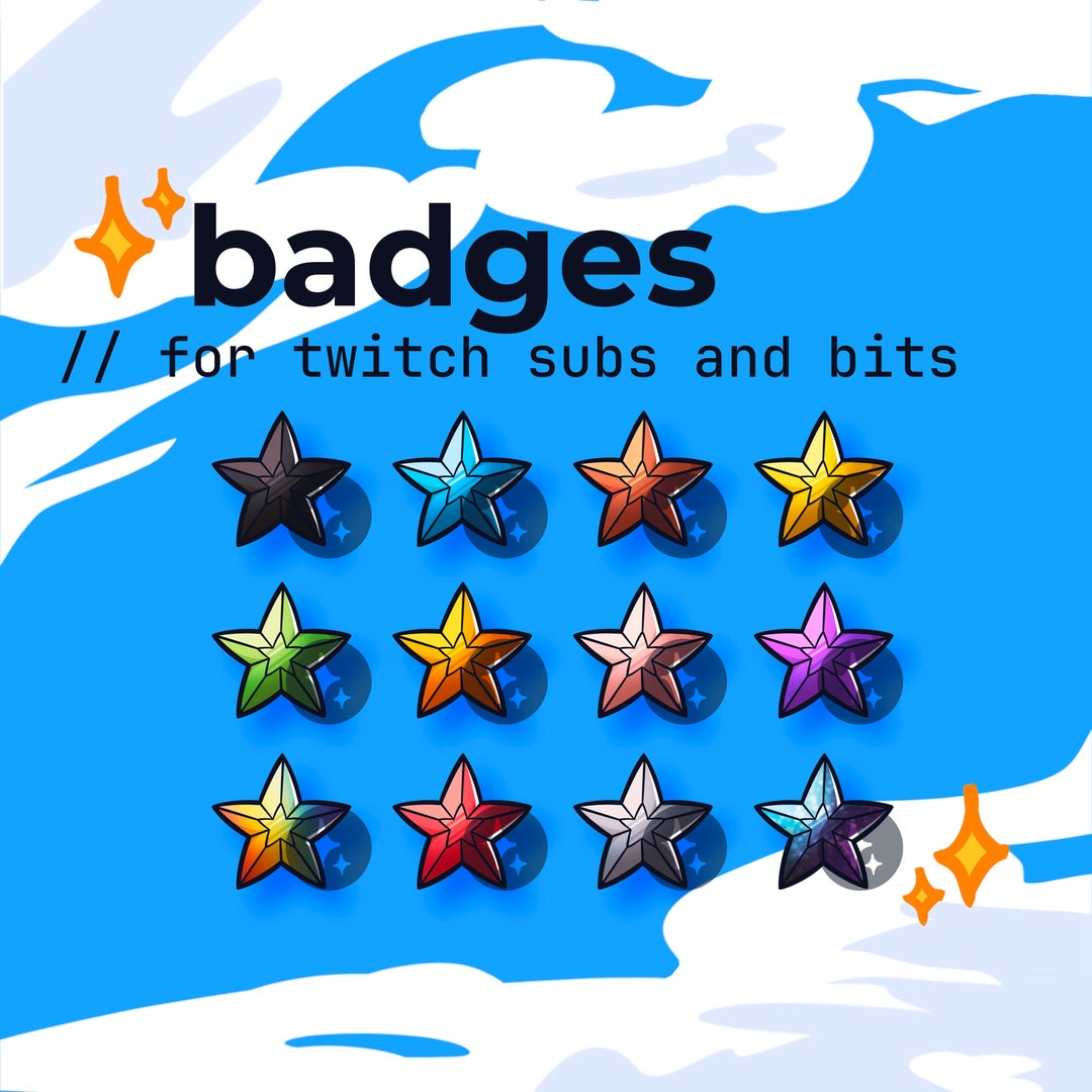 Crystal Stars Twitch Sub Badges // Star Cheer Icons, Twitch Gem Badges ...
