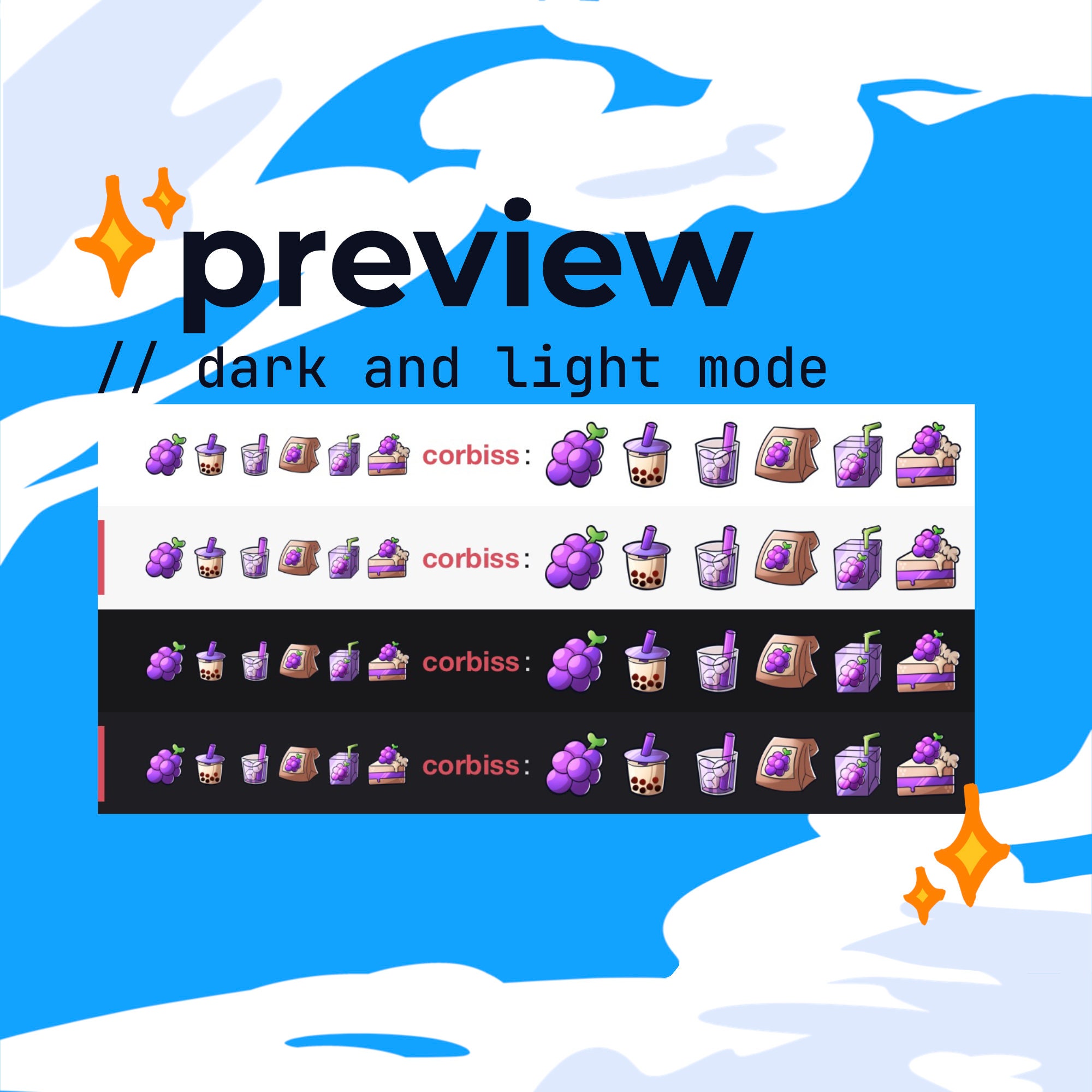 GRAPE // Twitch Assets Boba Bubble Milk Tea Cute Cake Juice Food Pastel ...