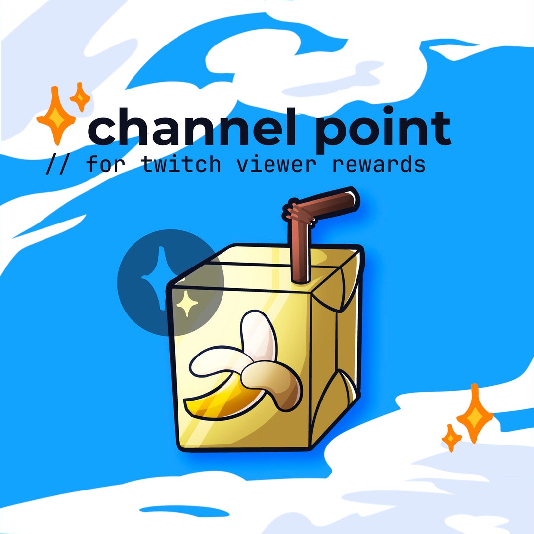 Banana Milk Twitch Channel Point // Cute Hydrate Emote, Kawaii Juice ...