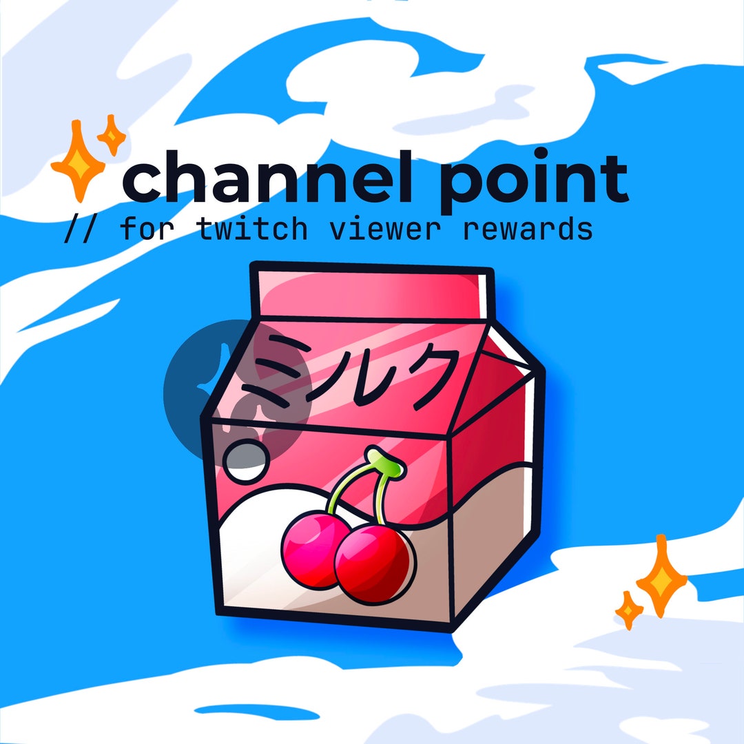 Cherry Milk Carton Emote Twitch // Milk Box Channel Point, Cherry Juice ...