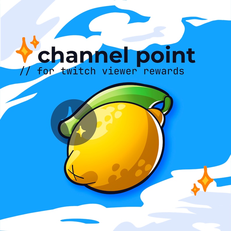 Cute Lemon Twitch Channel Point // Kawaii Fruit Sub Badges, Cute Emotes ...