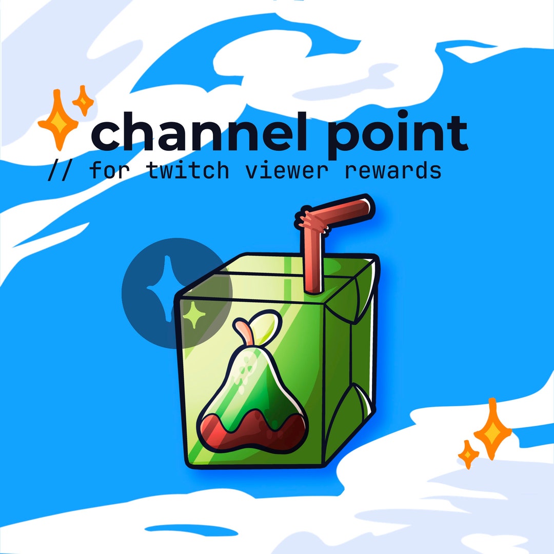 Pear Juice Box Twitch Channel Point // Kawaii Hydrate Emote, Fruit ...