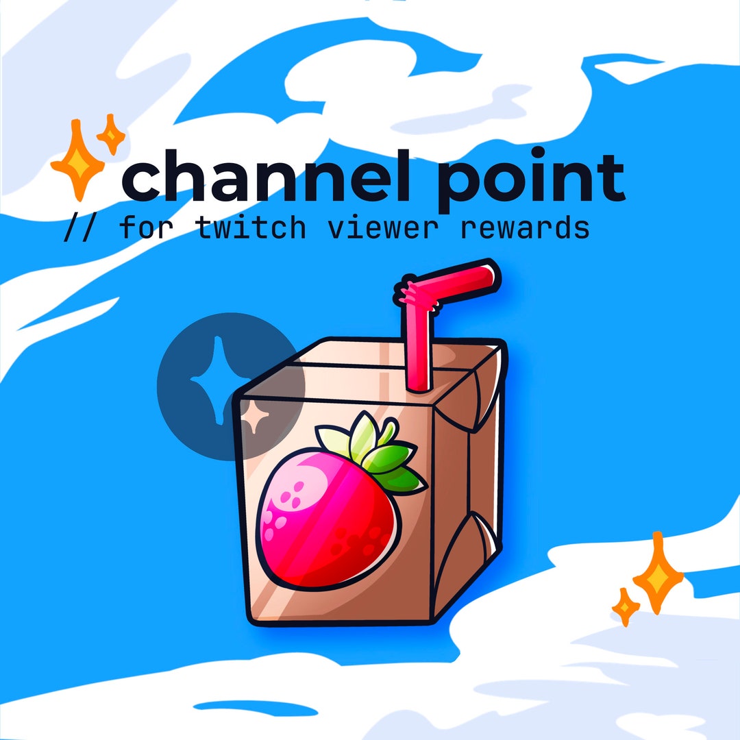 Strawberry Juice Box Twitch Channel Point // Kawaii Reward Icon, Pink ...