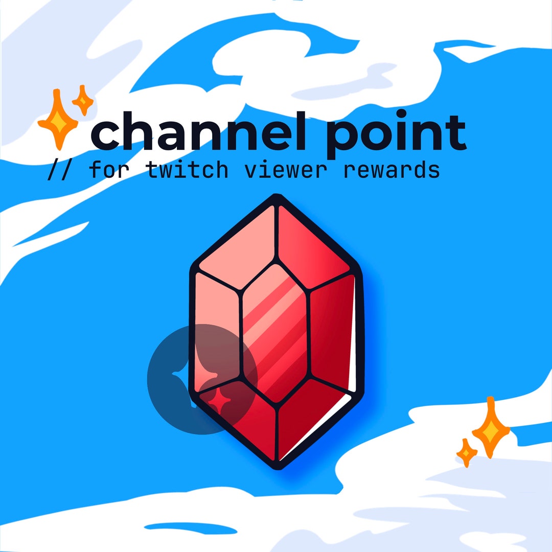 Twitch Channel Point Blood Crystal Gem // Kawaii Reward Icon, Red Rupee ...