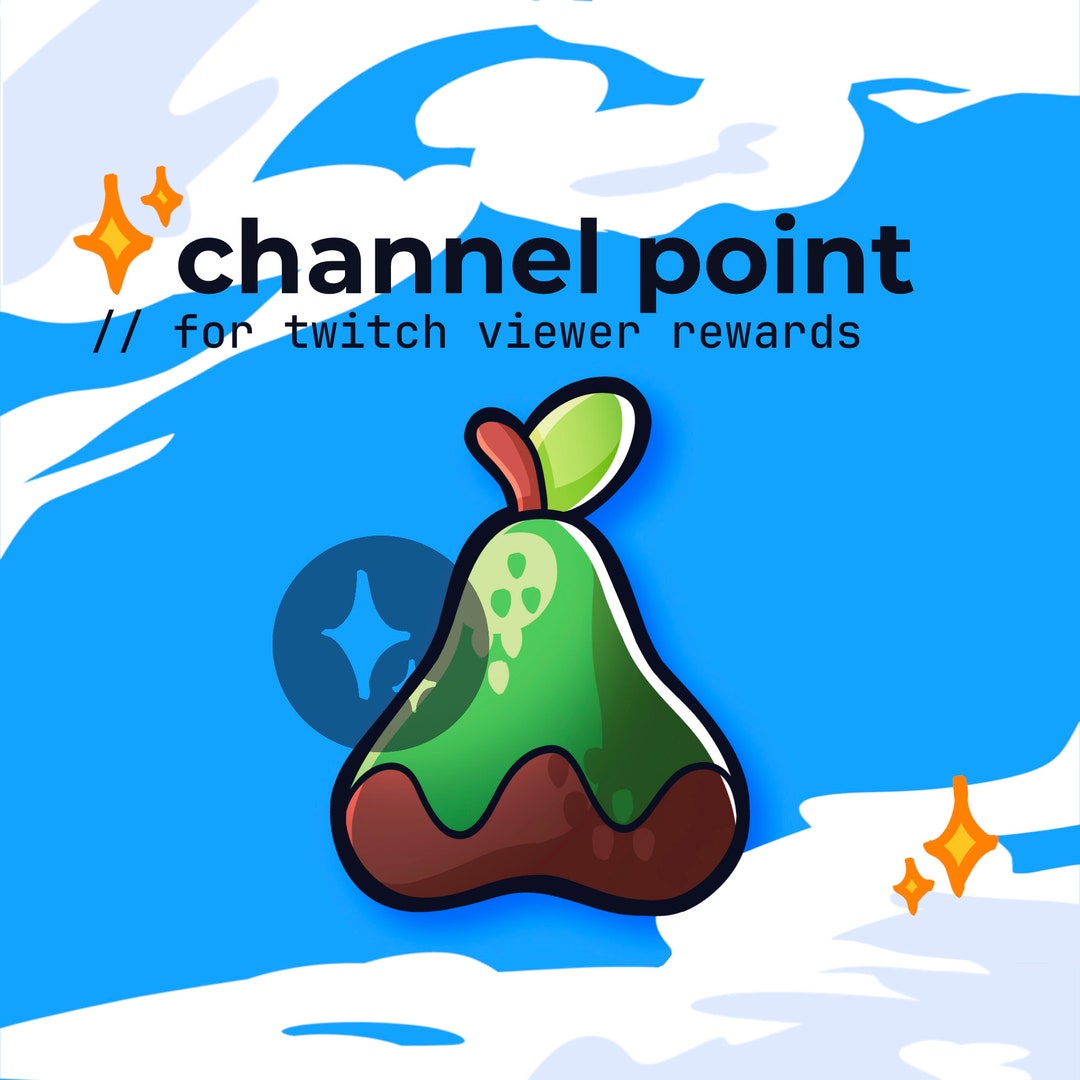 Juicy Pear Twitch Channel Point // Kawaii Fruit Sub Badges, Cute Emotes ...