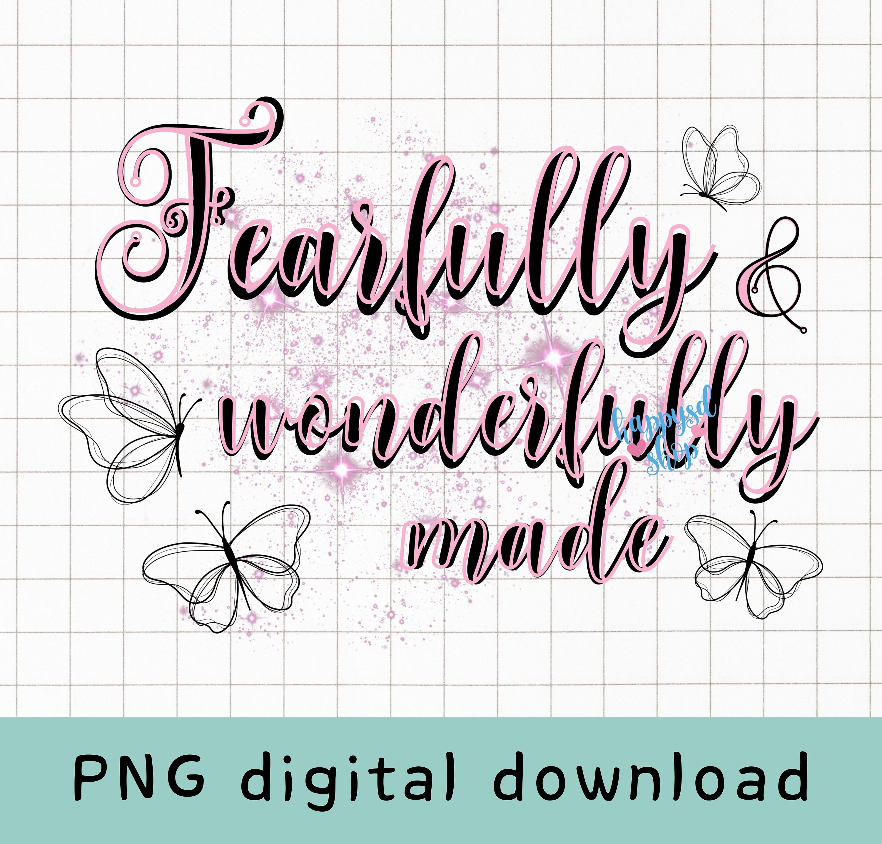 Fearfully and Wonderfully Made PNG, Bible Verse PNG, Scripture Png ...