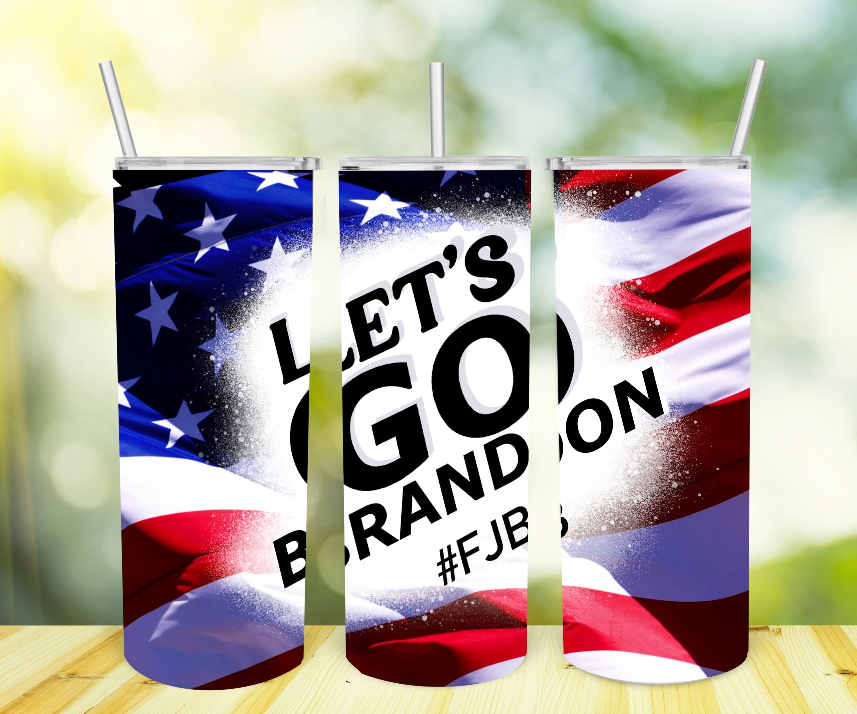 20oz Skinny Tumbler Sublimation Design Let's Go Brandon, FJB Tumbler ...