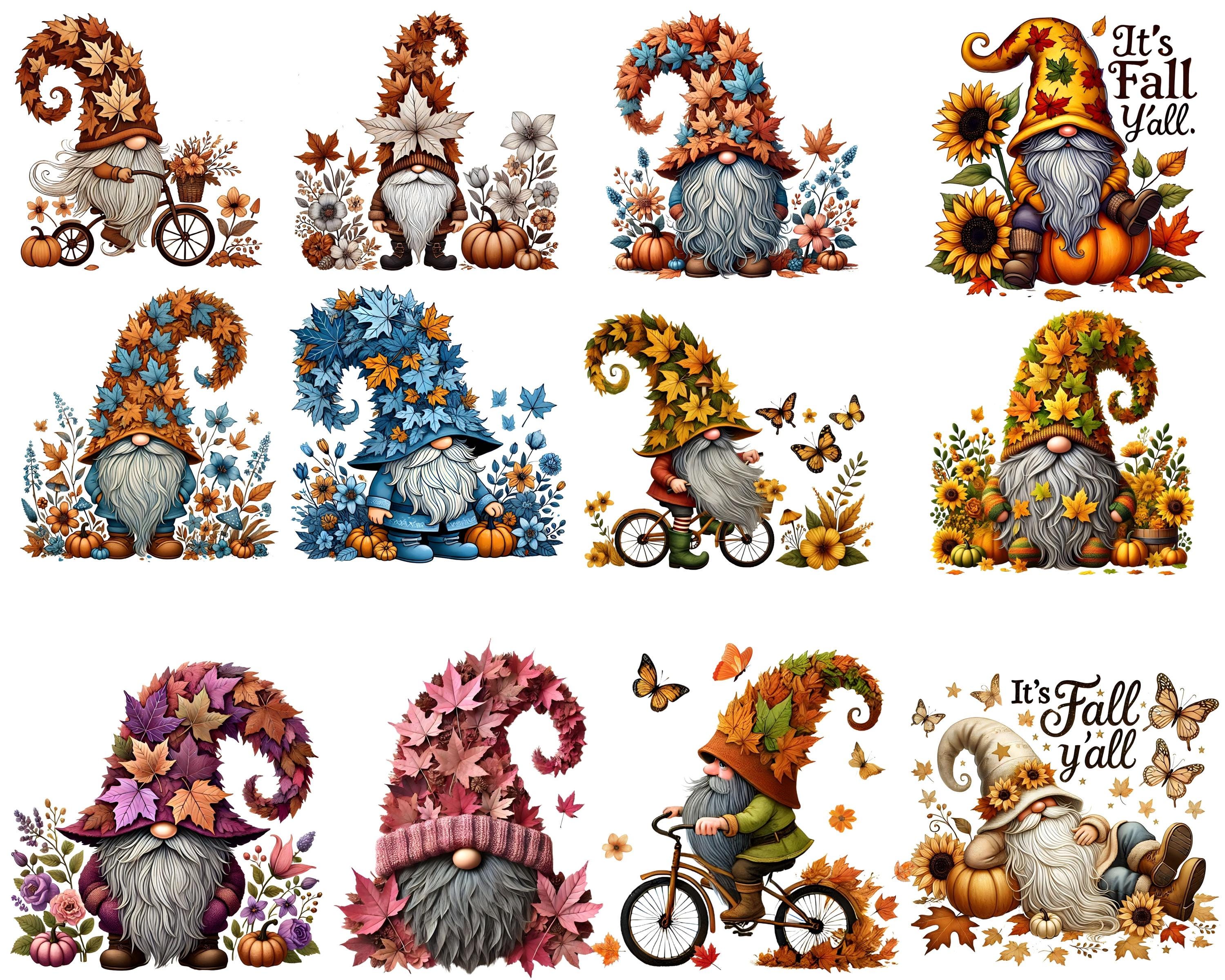 Autumn Gnomes Clipart Bundle, 34 PNG Autumn Clipart, It's Fall Y'all ...