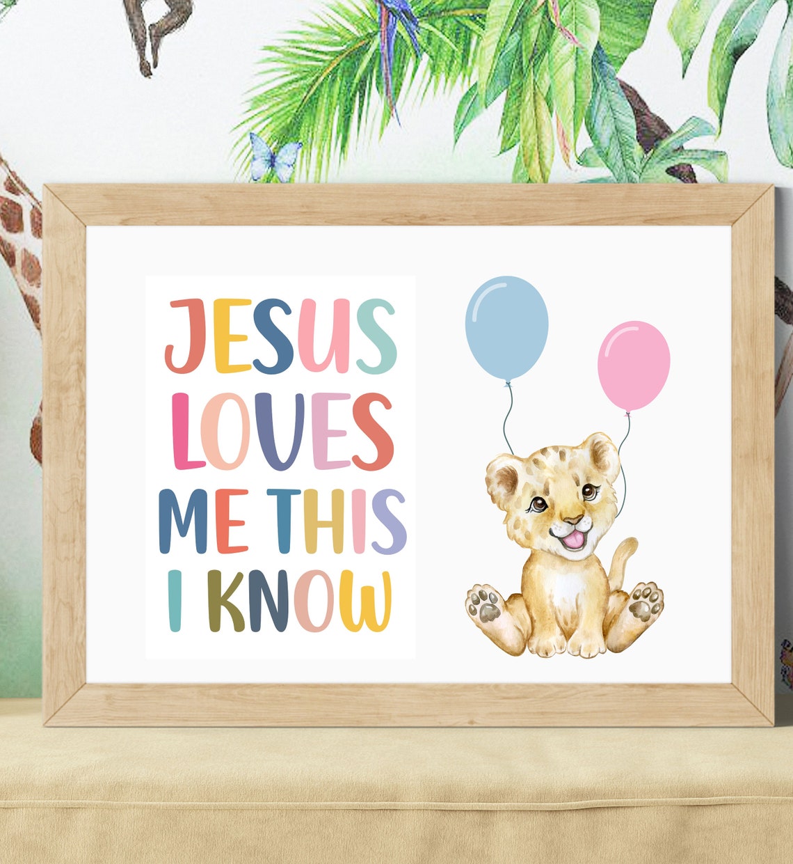 Jesus Loves Me This I Know Bible Wall Art Print L Scripture Wall Art ...