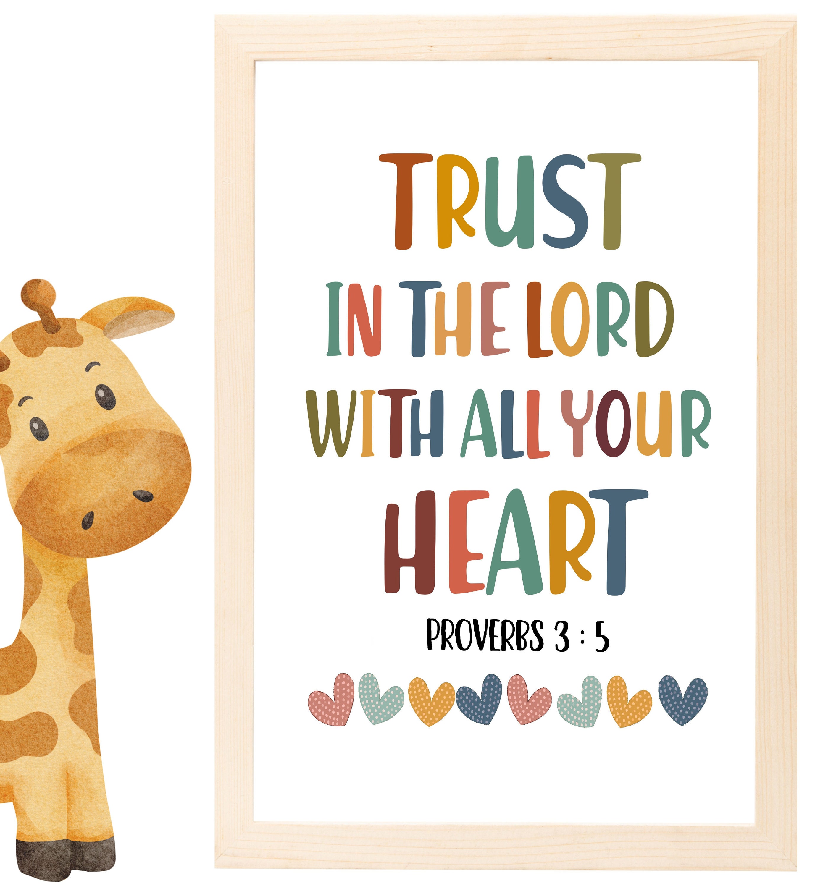 Trust in the Lord With All Your Heart Proverbs 3:5. Christian Wall Art ...