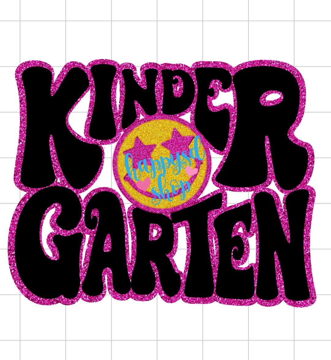 Kindergarten Pink Glitter Png Back to School Digital Download - Etsy