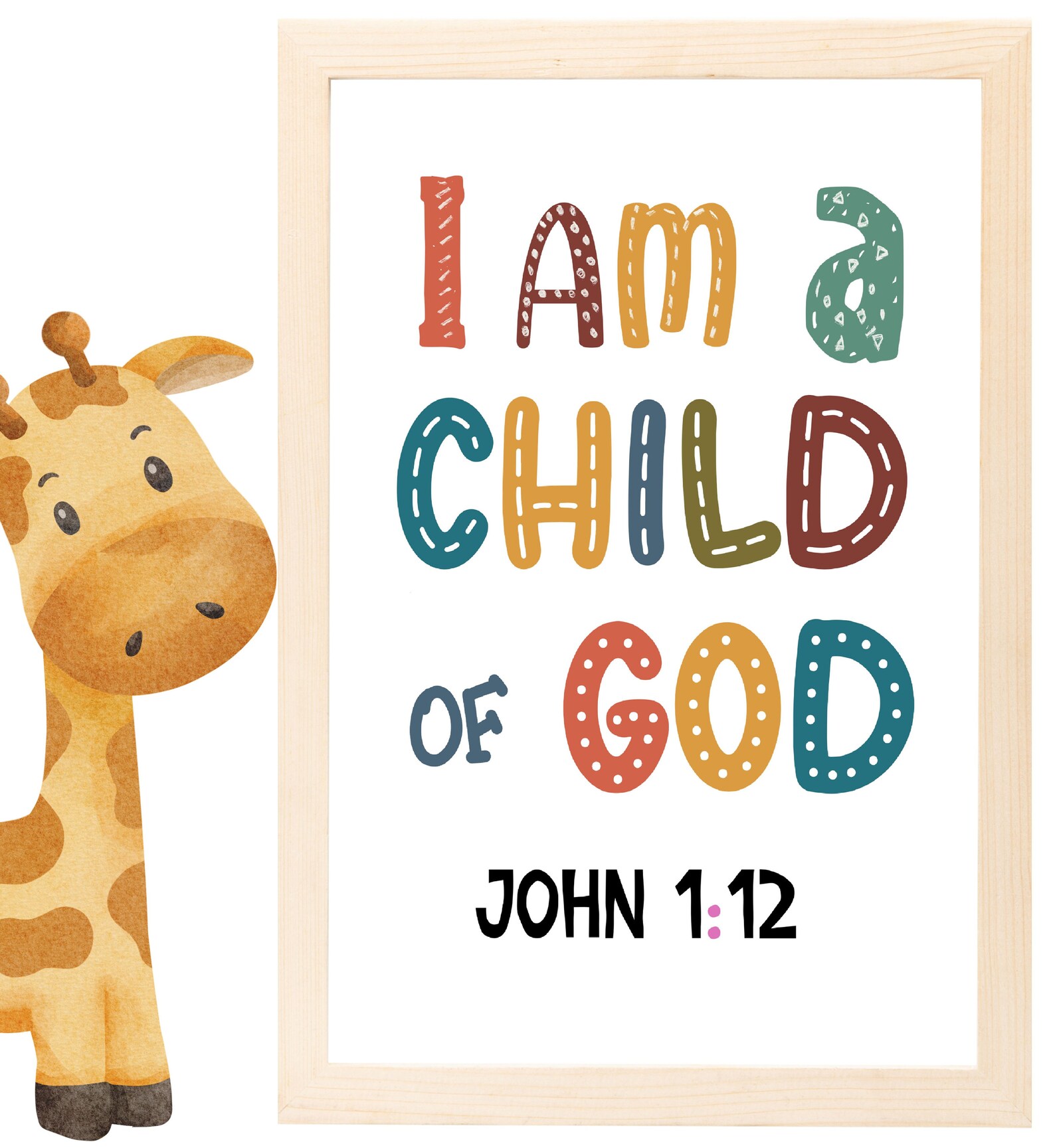 I Am a Child of God John 1:12 Christian Wall Art Sunday School Nursery ...