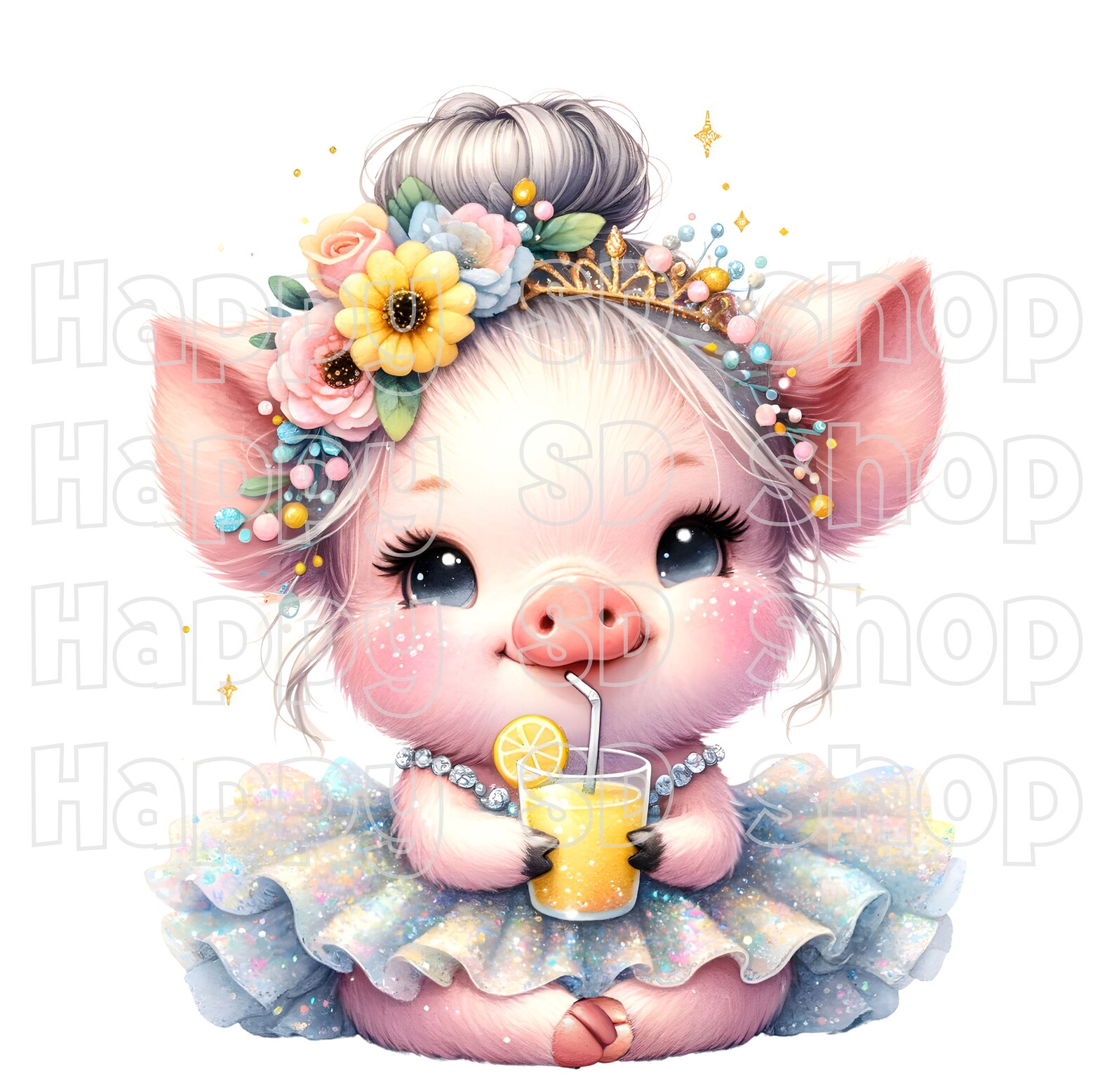 Cute Pig Watercolor Clipart, Piglet Clip Art PNG, 28 Watercolor ...