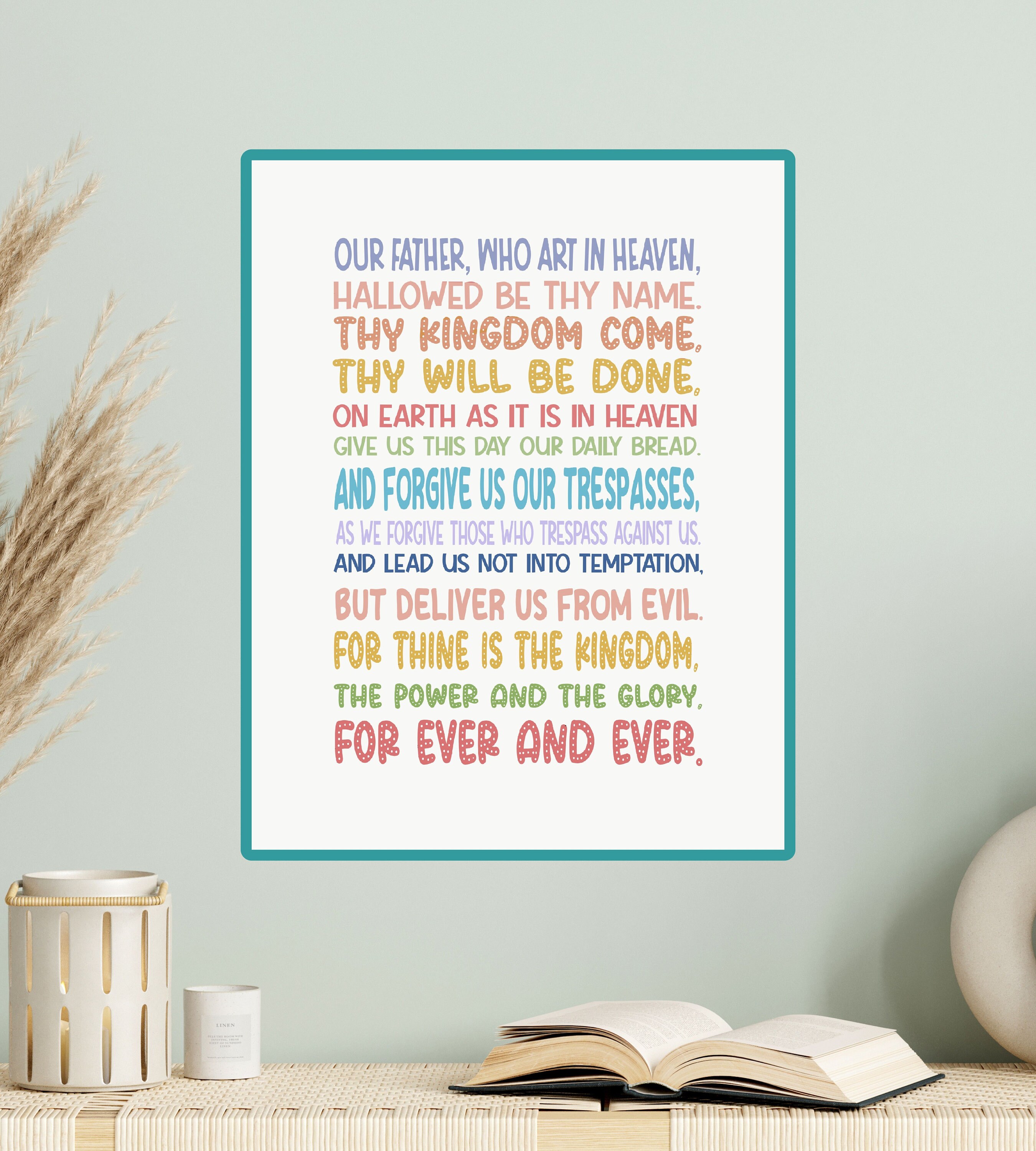 The Lord's Prayer Wall Art, Sunday Bible School Learning, Christian ...