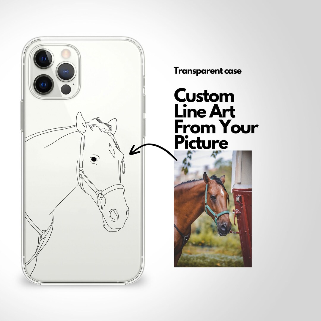 Custom Line Art From Picture Phone Case iPhone 14 13 12 11 Pro Max Mini ...