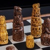Made to Order Chess Set, Reynard the Fox Design in a Stone and Walnut ...