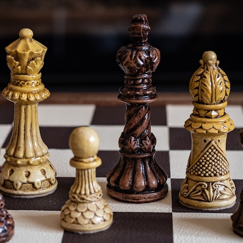 Made to Order Chess Set Ornate Staunton Design in Stone and - Etsy