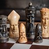 Made to Order Chess Set, Reynard the Fox Design in a Stone and Walnut ...