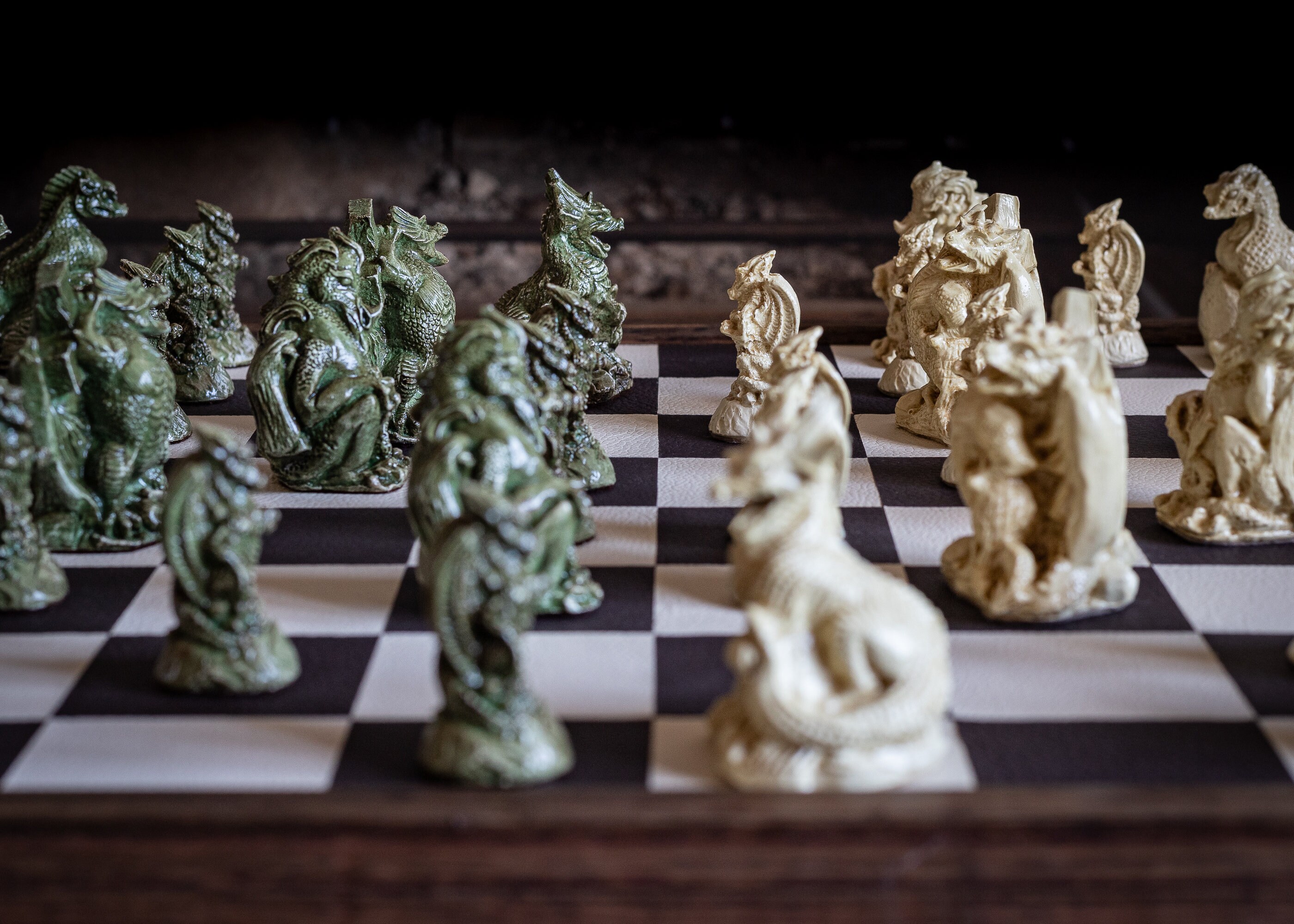Made to Order Chess Set Dragons Design in a Jade and Stone - Etsy UK