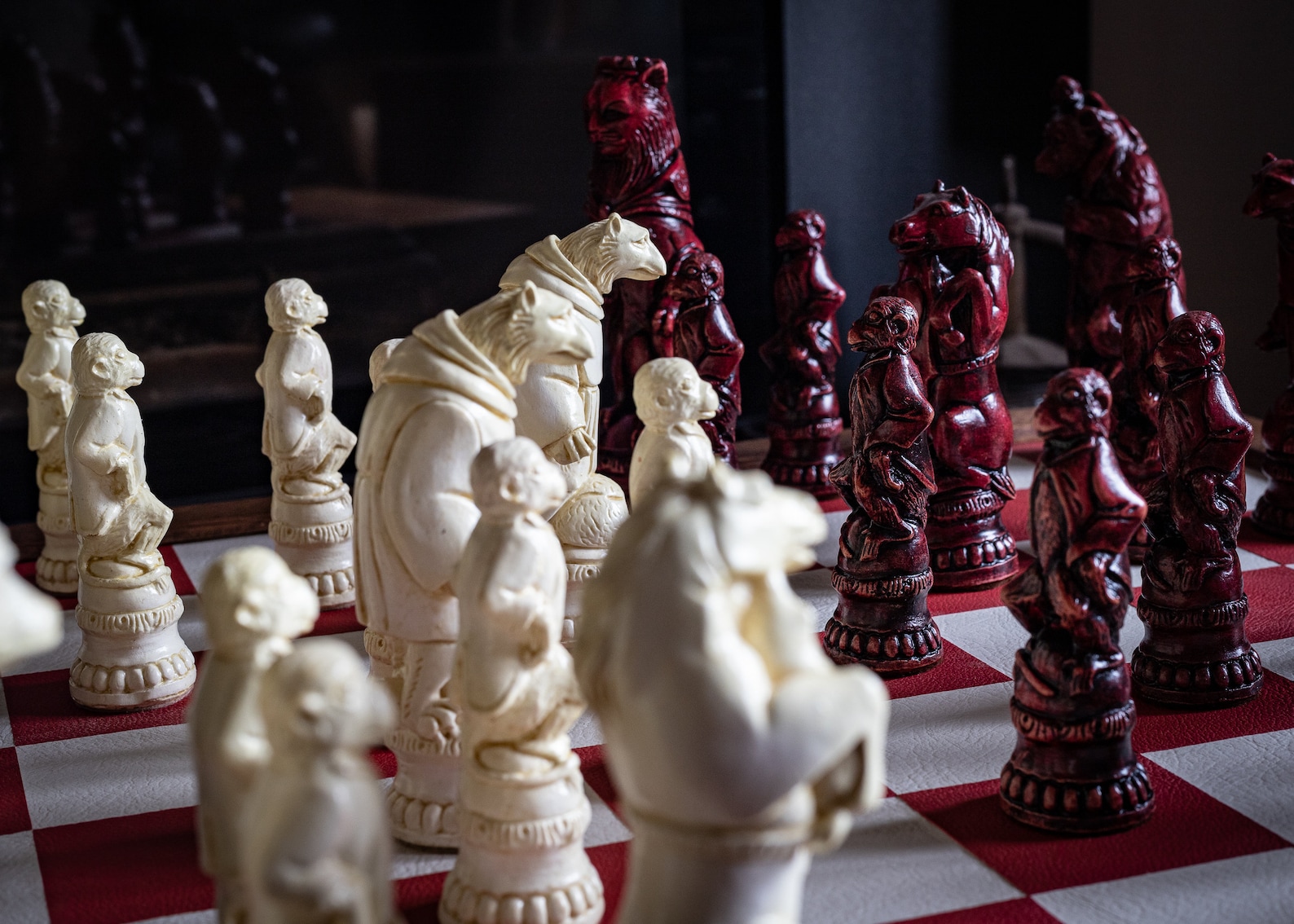 Made to Order – Chess Set, Reynard the Fox Design in a Stone and Aged ...