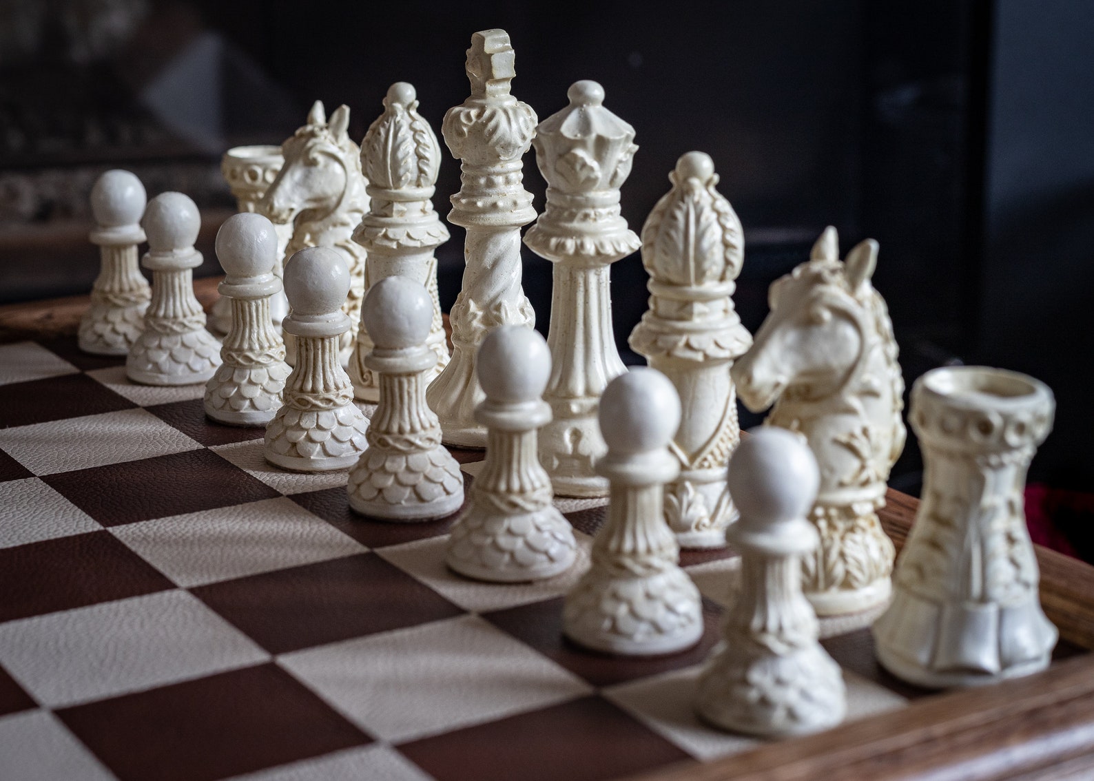 Made to Order Chess Set Ornate Staunton Design in Stone and - Etsy