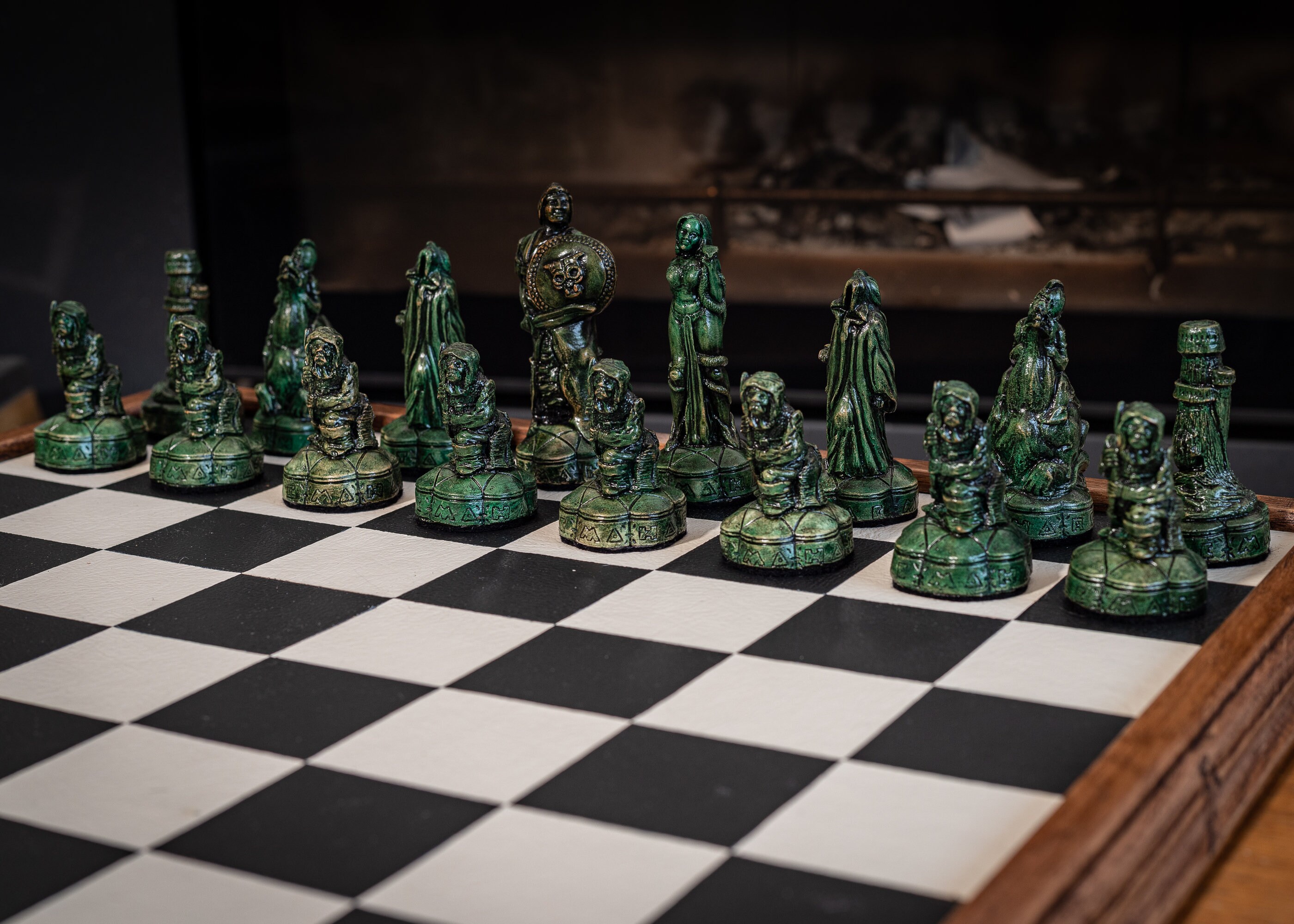 Made to Order Chess Set Fantasy Design in an Aged Cream and - Etsy UK