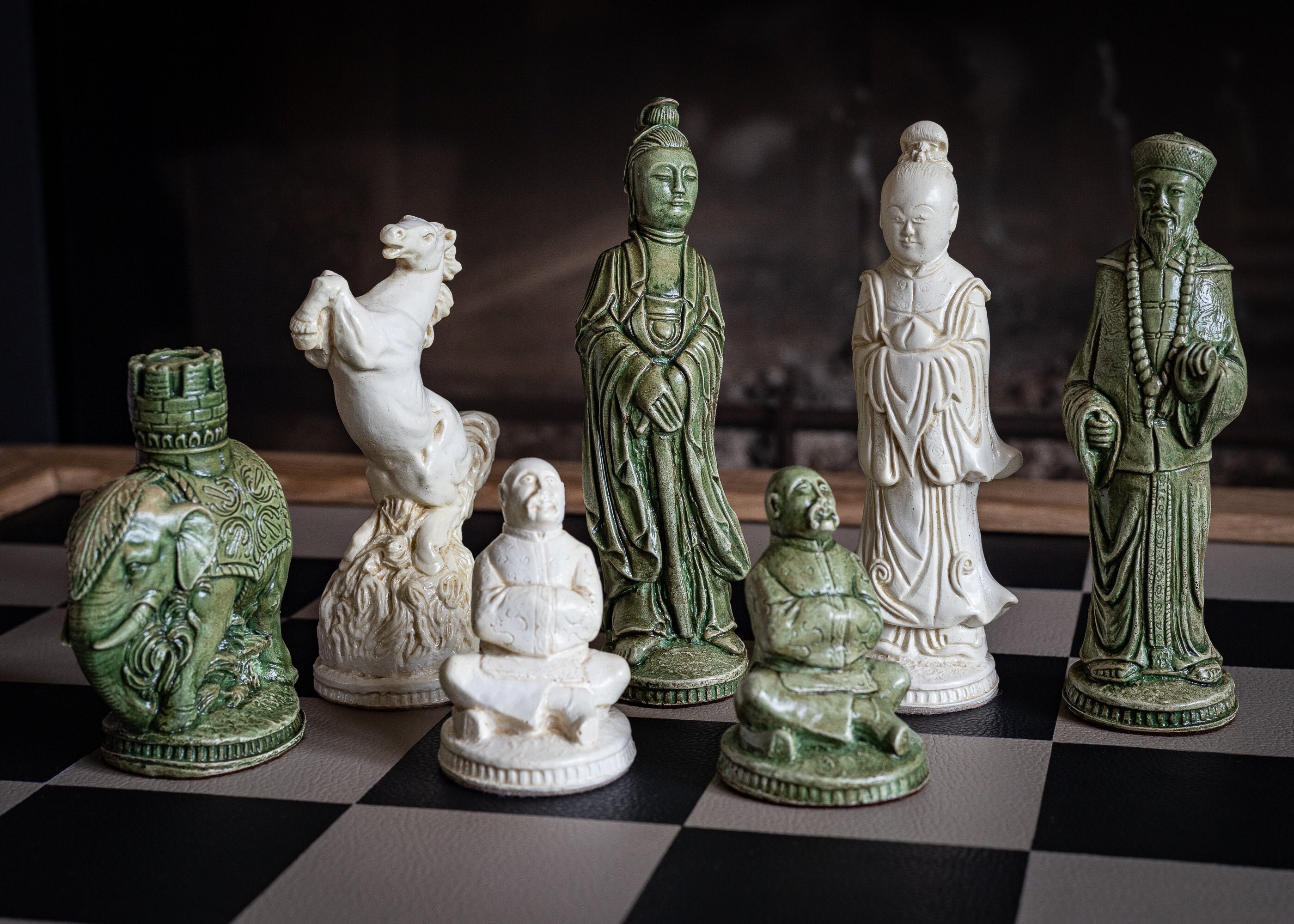 Made to Order Chess Set Eastern Design in a Stone and Jade - Etsy