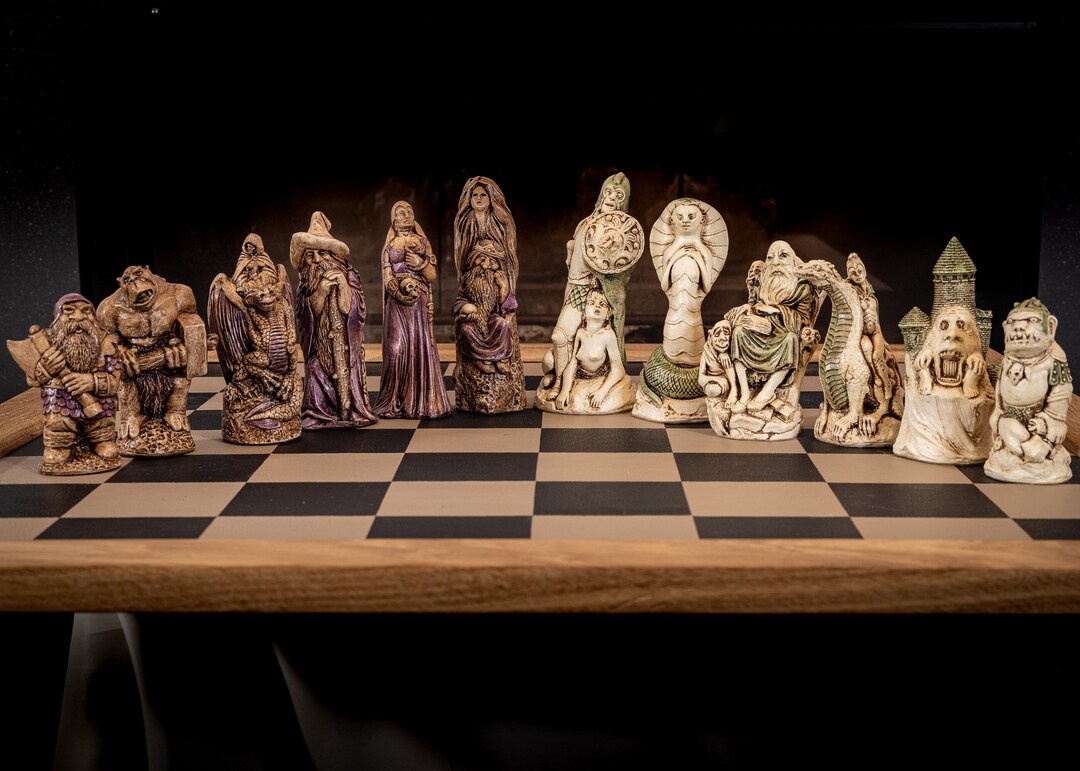 Made to Order – Chess Set, Cobra Queen Vs Spellmaster, in Aged Ivory ...