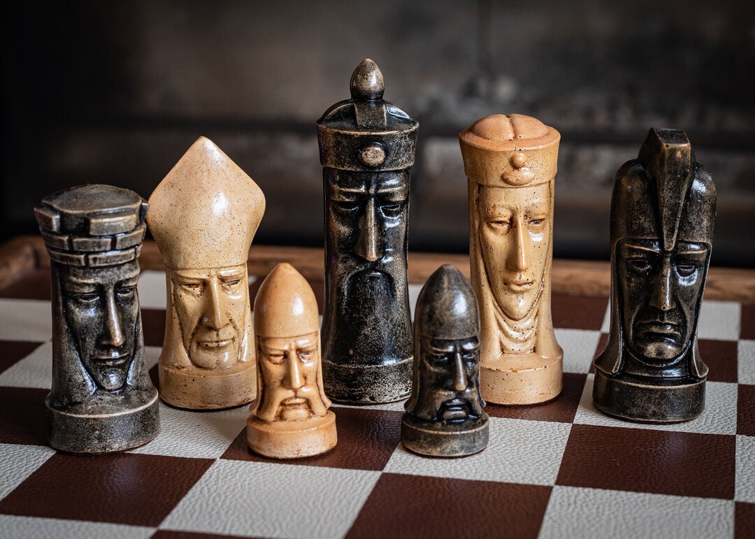 Made to Order Chess Set, Gothic Heads, Similar to One Used in Orginal ...