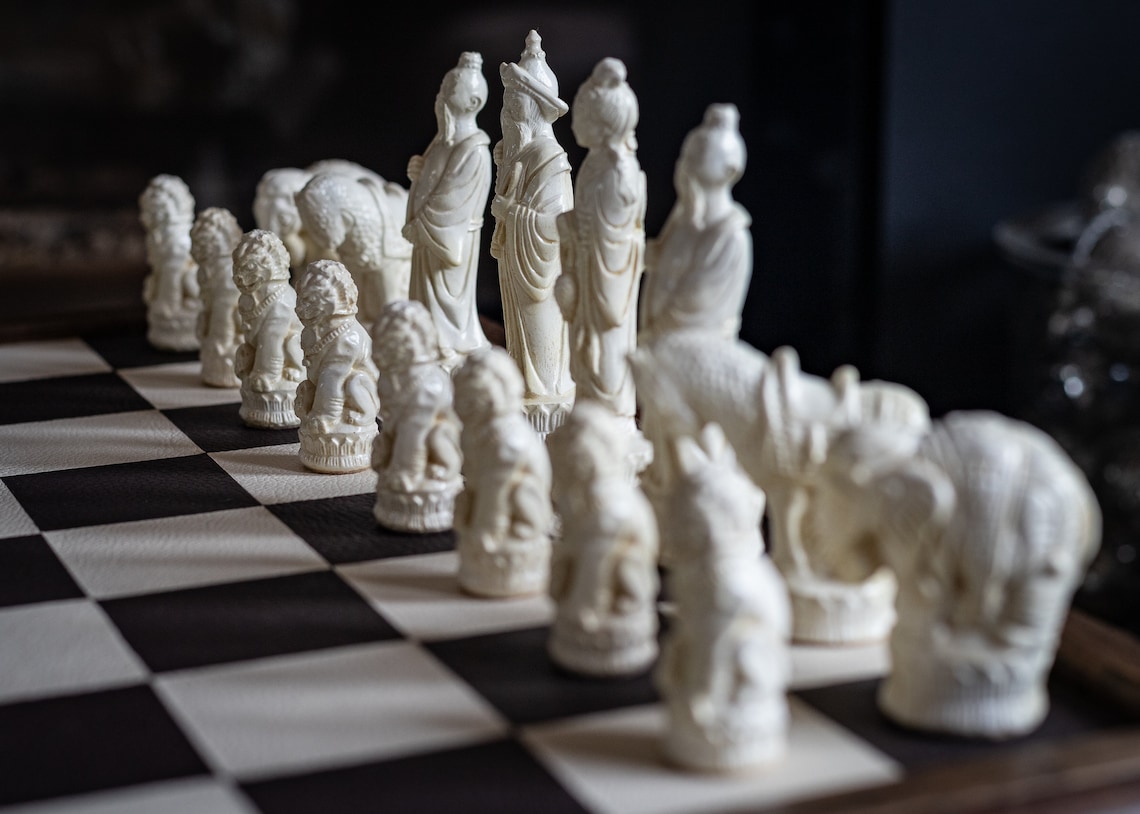 Made to Order Chess Set Mandarin No.2 Design in a Stone and - Etsy