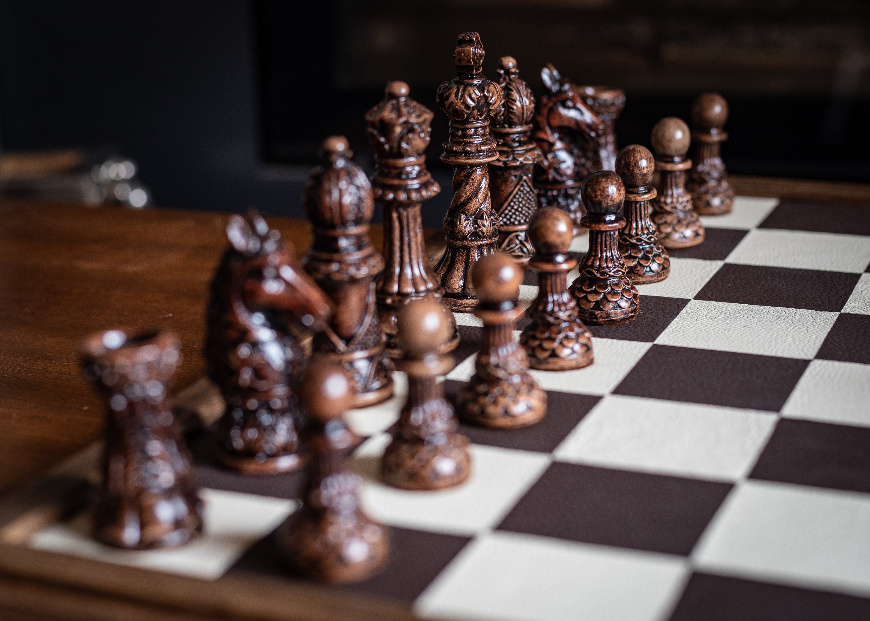 Made to Order Chess Set Ornate Staunton Design in Aged | Etsy