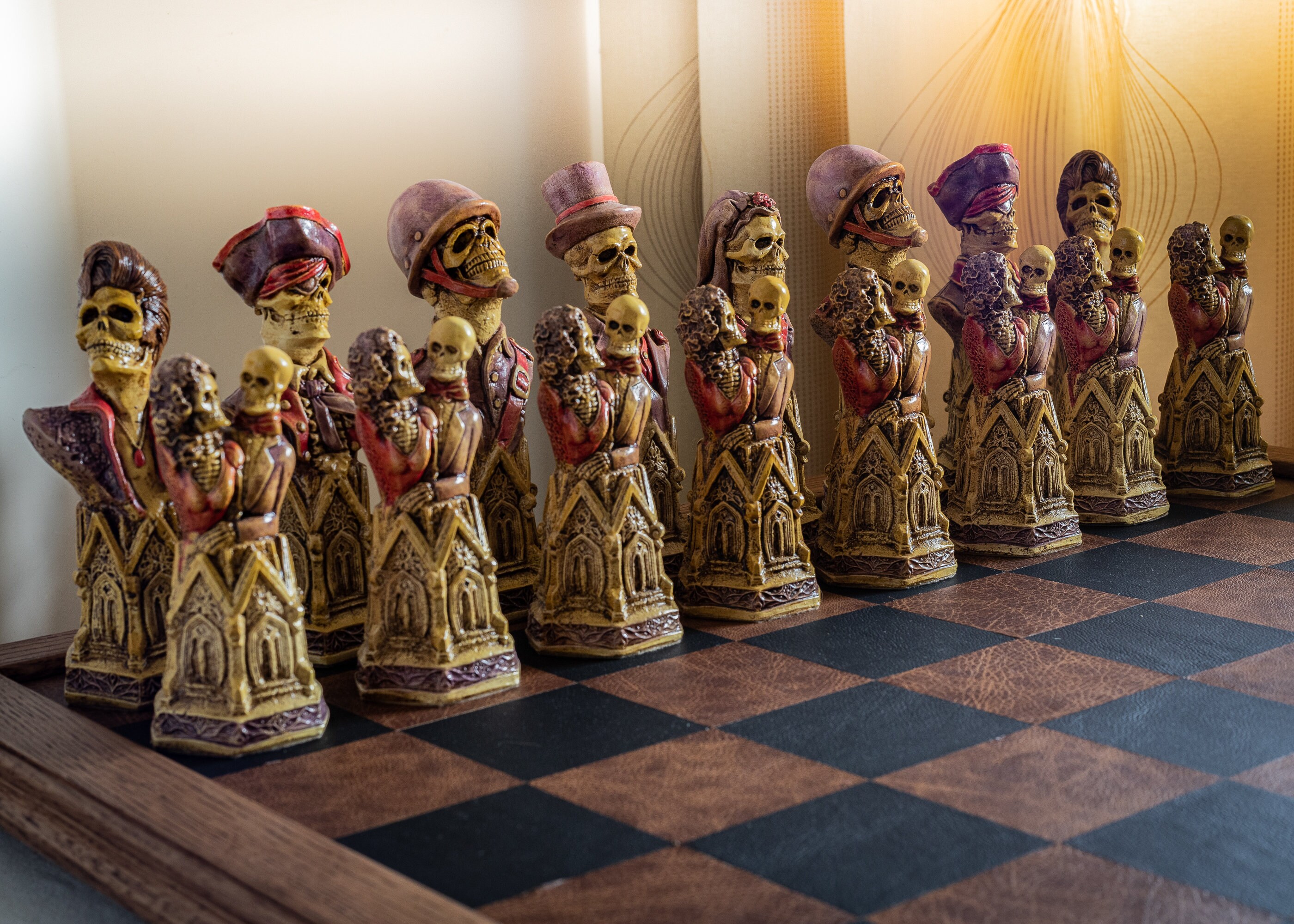 Large Gothic Skull Chess Set Handmade Fantasy Collector Pieces ...