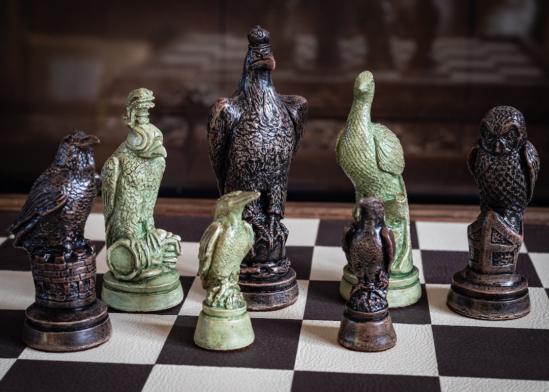 Made to Order Chess Set, British Birds, Similar to Set in Blade Runner ...