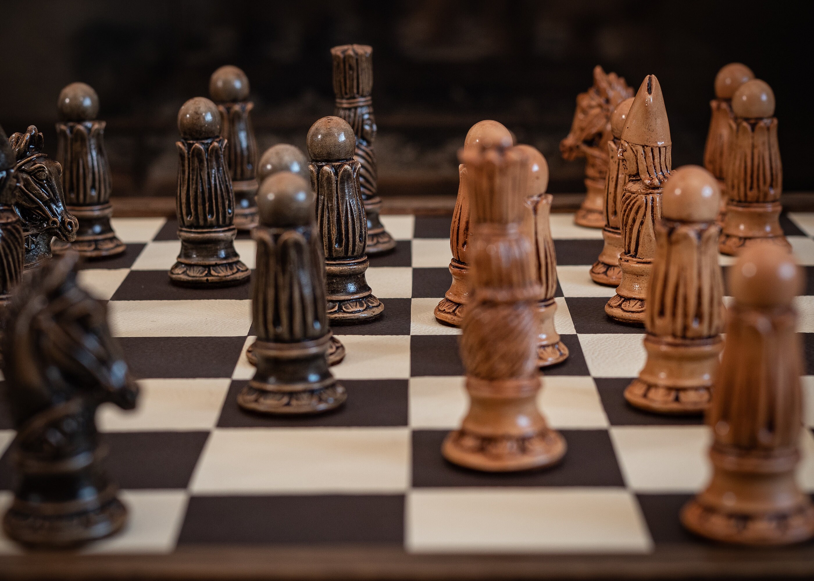 Made to Order Chess Set Victorian Design in Mahogany and - Etsy