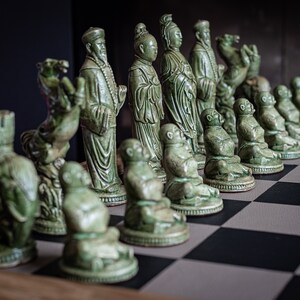 Made to Order – Chess Set, Eastern Design in a Stone and Jade Colour ...