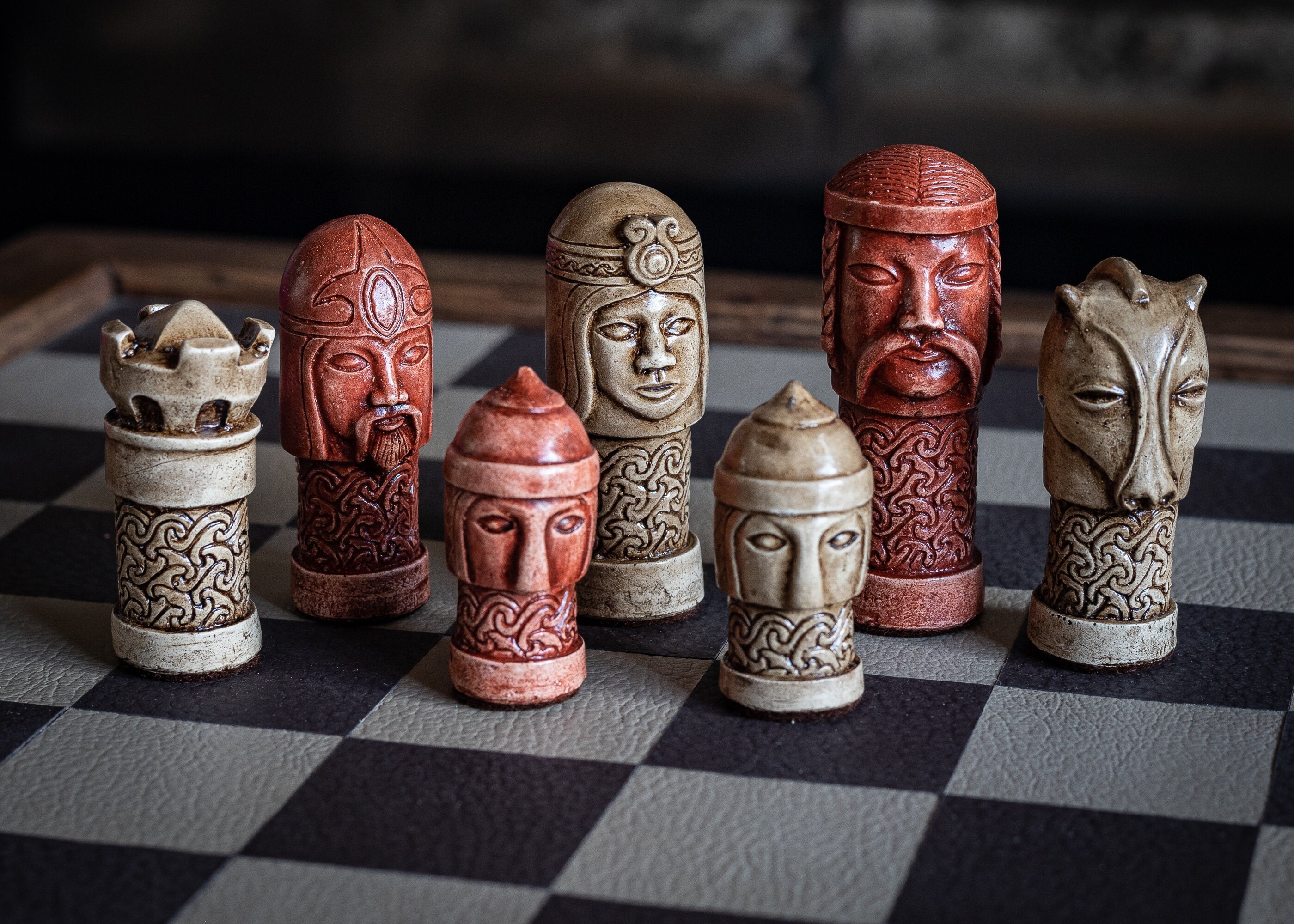 Made to Order Chess Set Celtic Design in Walnut and - Etsy